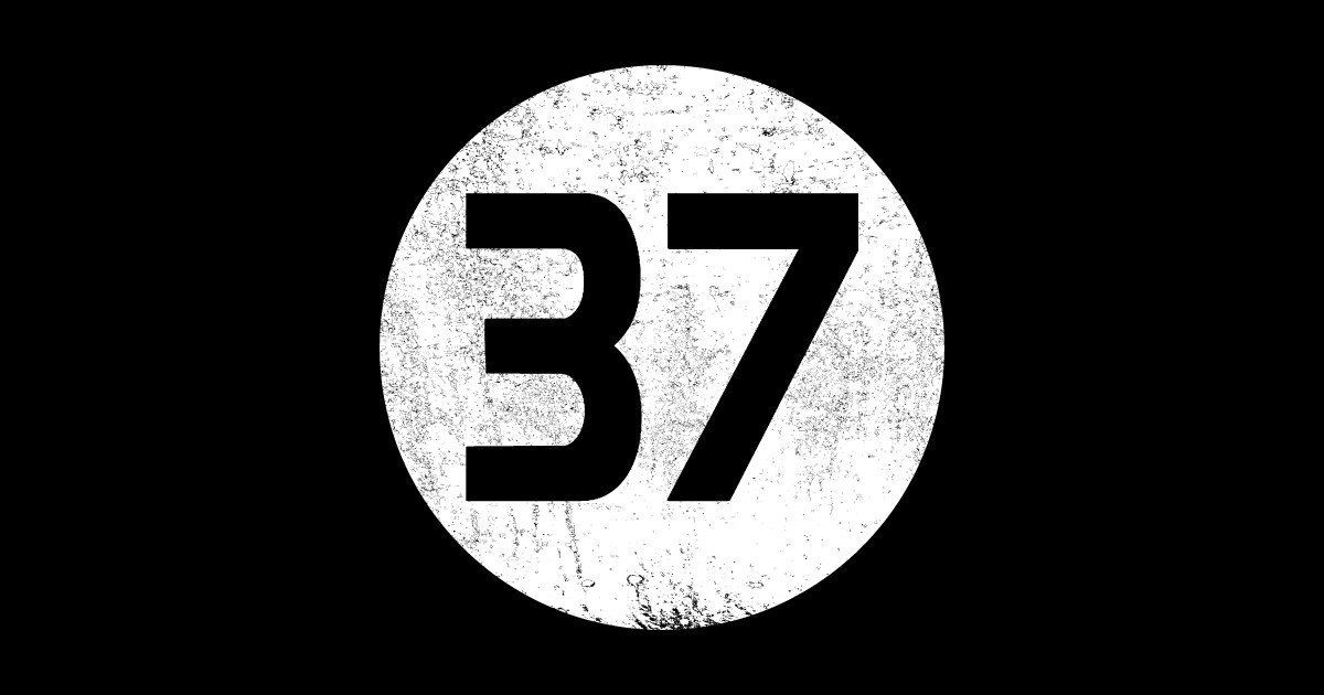 Number 37 Tee - Black - 37 - Sticker | TeePublic