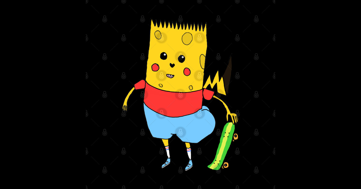 Yellow Cartoon Character - SpongeBart PikaPants Knock Off Brand Funny Parody Boot Version 2 ...