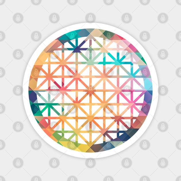 Epcot Spaceship Earth Geometric Retro - Epcot - Magnet | TeePublic
