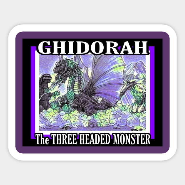 GHIDORAH THE THREE HEADED MONSTER - Godzilla - Sticker | TeePublic