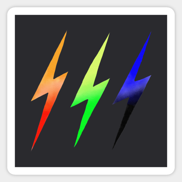 Three Lightning Bolts - Lightning - Sticker | TeePublic