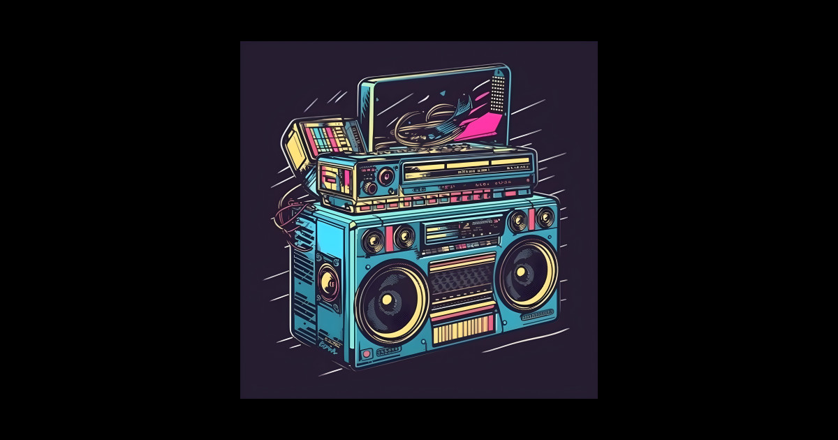 Ghetto Blaster Boom Box 80s Hip-Hop Stereo - Boombox - Posters and Art ...