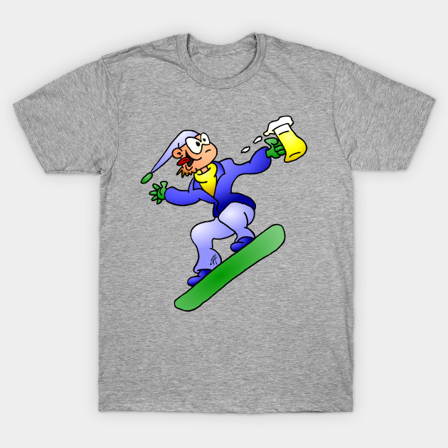 Snowboarding with a beer - Snowboard - T-Shirt | TeePublic