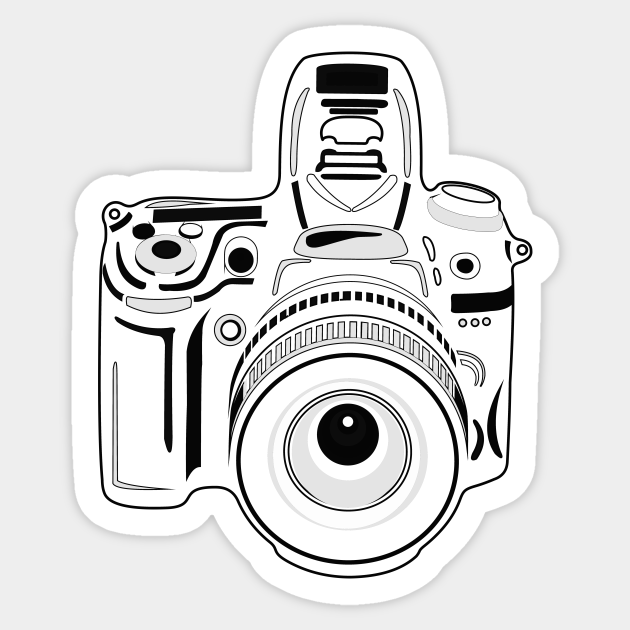 Black and White Camera - Camera - Sticker | TeePublic
