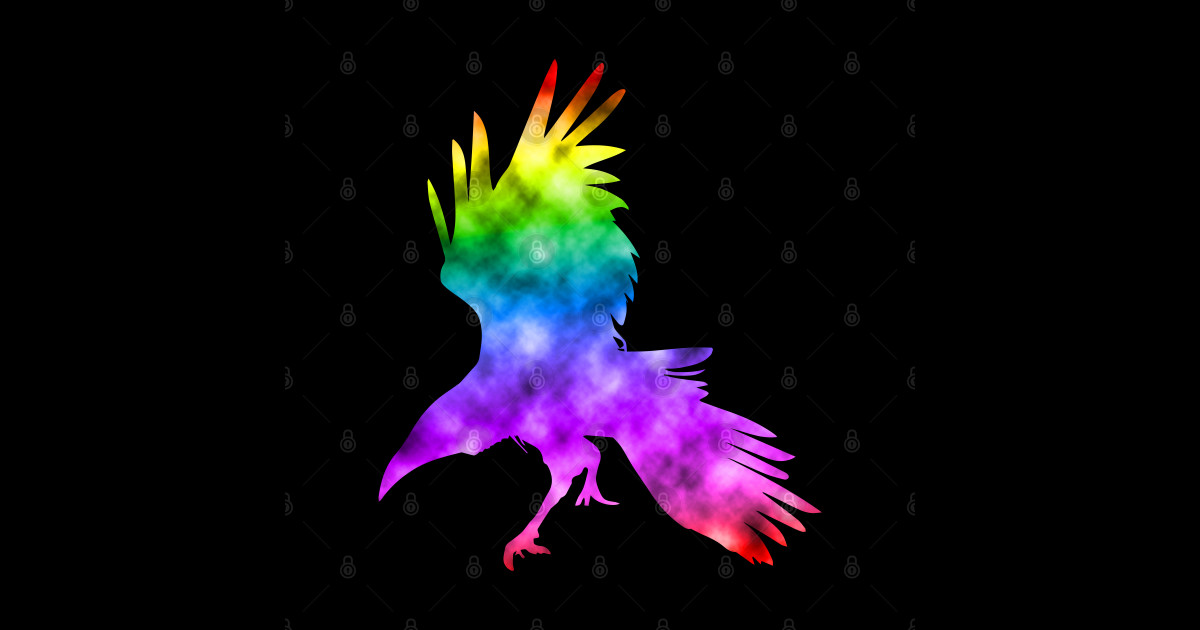 Rainbow Raven - Raven - Sticker | TeePublic