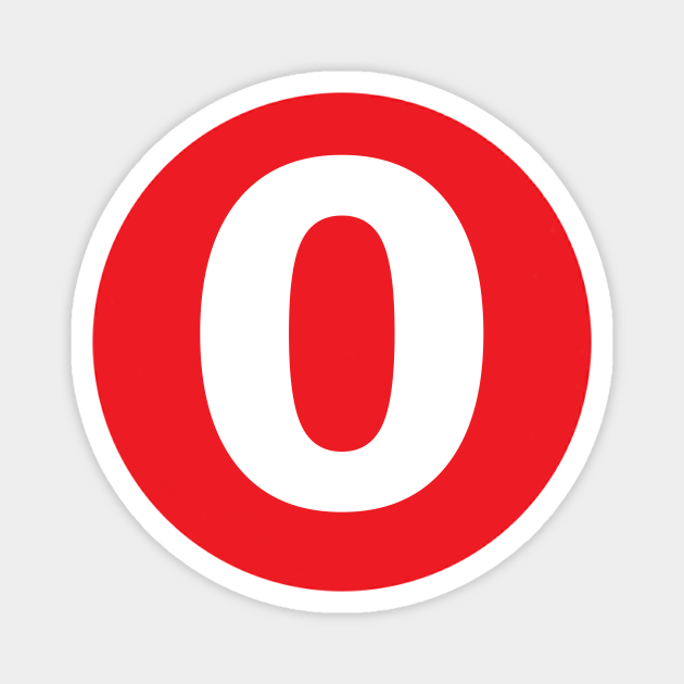 Number 0 Big Red Dot Letters & Numbers - Red - Magnet | TeePublic