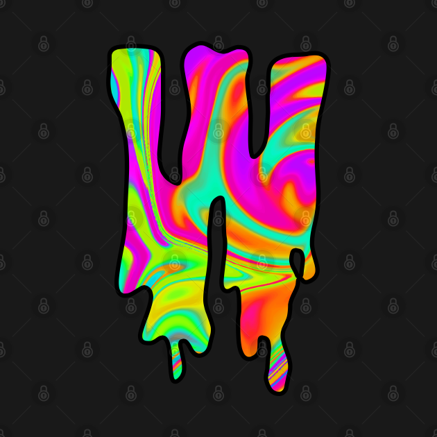 Holographic Trippy W Letter - Trippy Letter W - T-Shirt | TeePublic