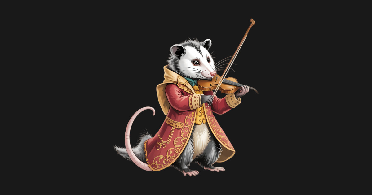 Violinist Opossum With Violin Fall Leaves Autumn - Fall Leaves Autumn ...