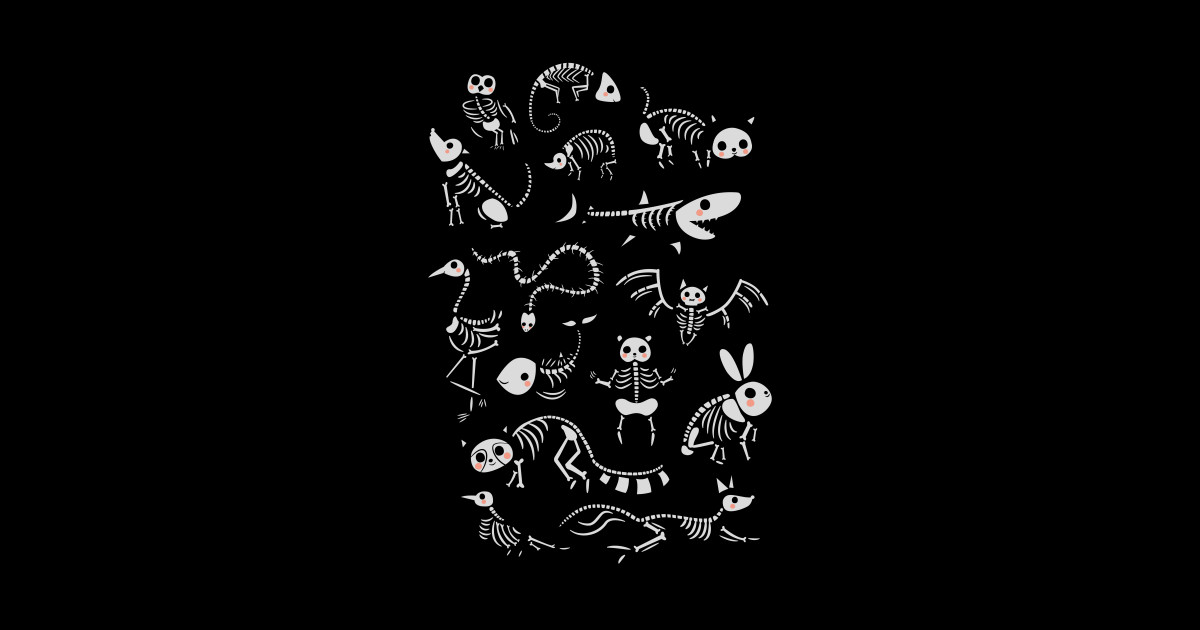 Cute Animal Skeletons - Cute Skeleton - Sticker | TeePublic