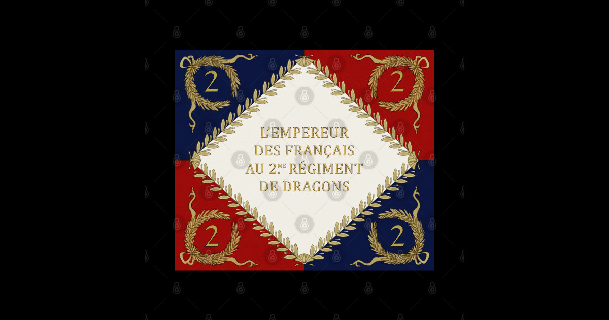 Napoleonic French regimental flag '2me' Régiment de Dragons 1804 ...