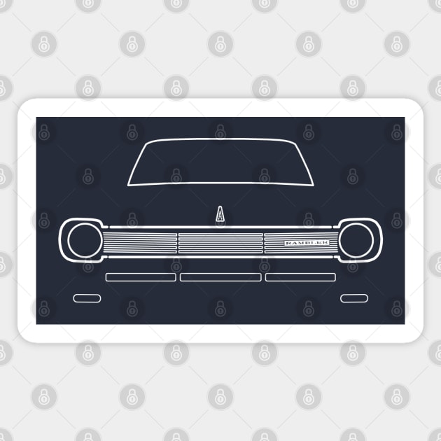 1966 AMC Rambler American classic car white outline - Rambler - Sticker ...