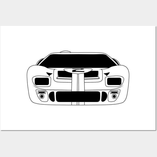 Ford GT40 Black Outline - Car - Posters and Art Prints | TeePublic