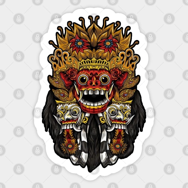 Bali Barong Mask - Barong Bali - Sticker | TeePublic
