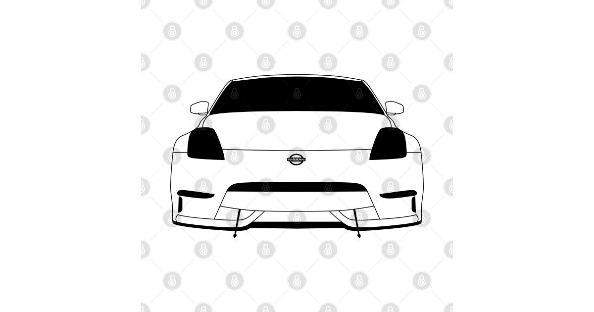 350Z Nismo Black Outline - Car - T-Shirt | TeePublic