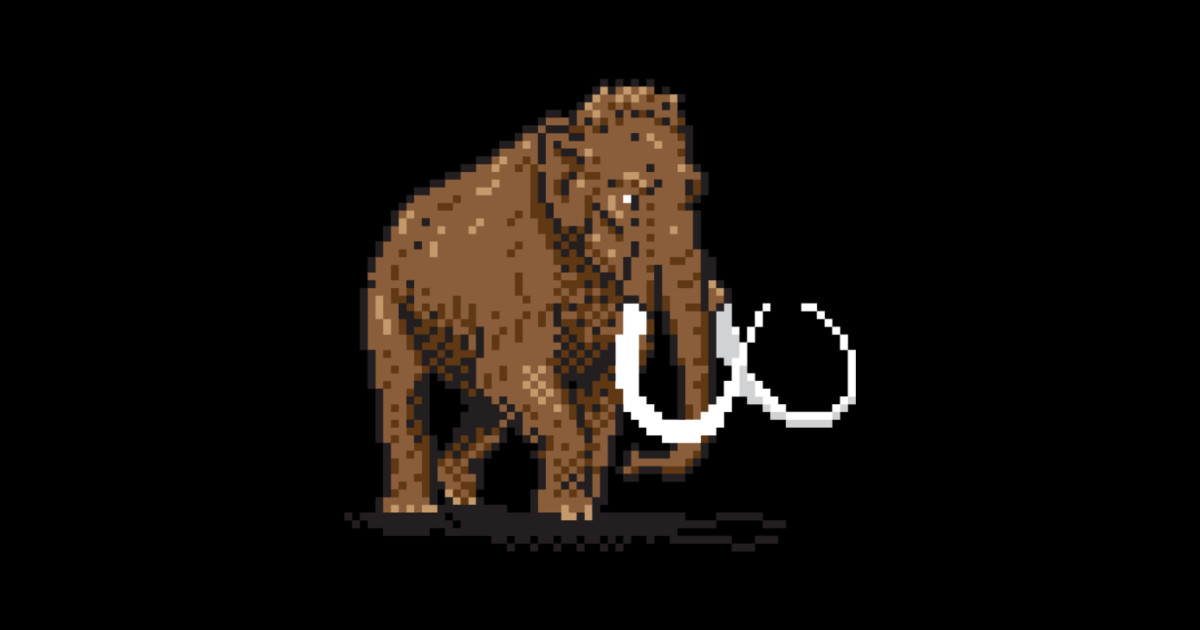 Prehistoric Pixels - Mammoth - Pixel - Sticker | TeePublic