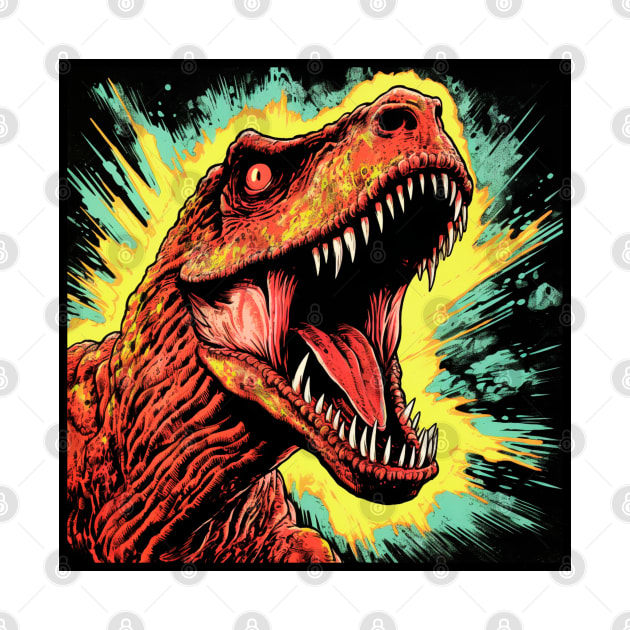 Tyrannosaurus Rex in Vintage & Retro Comics Cartoon - Dinosaur Art - T ...