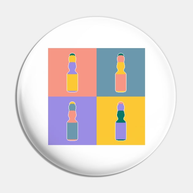 Ramune Drink Pixel art Retro - Retro - Pin | TeePublic