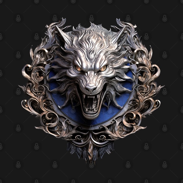 Wolf Emblem - Wolf - T-Shirt | TeePublic