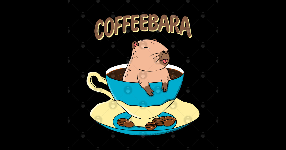 Coffeebara - Capybara - Sticker | TeePublic