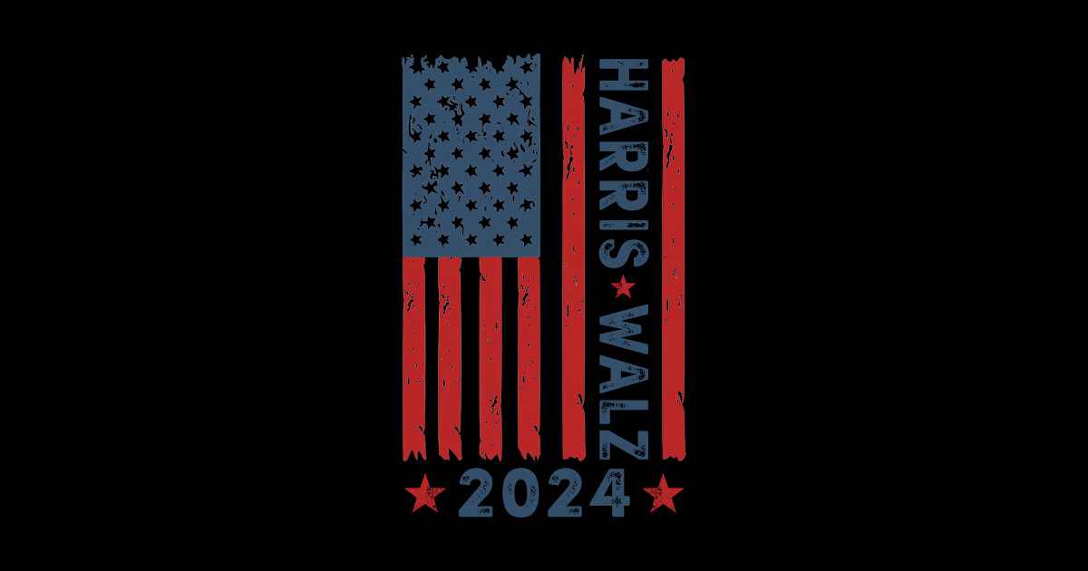 Harris Walz 2024 Vice President VP Kamala Harris 2024 American Flag ...