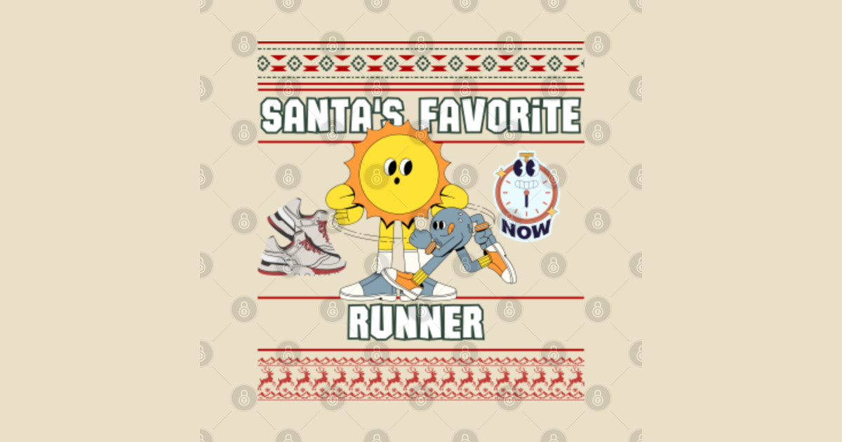 Santa's Favorite Runner - Runner Gift - T-Shirt | TeePublic
