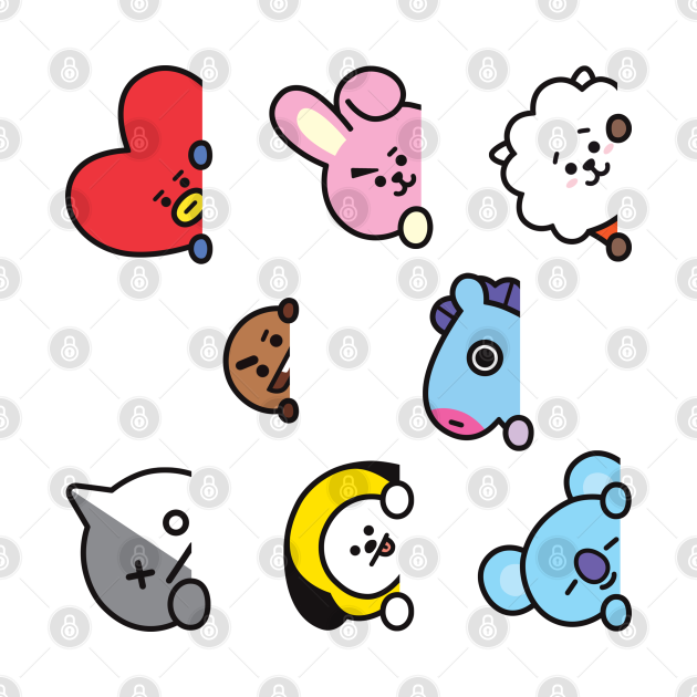 BT21 Sticker Set Ver. 2 - Bt21 Bts - T-Shirt | TeePublic