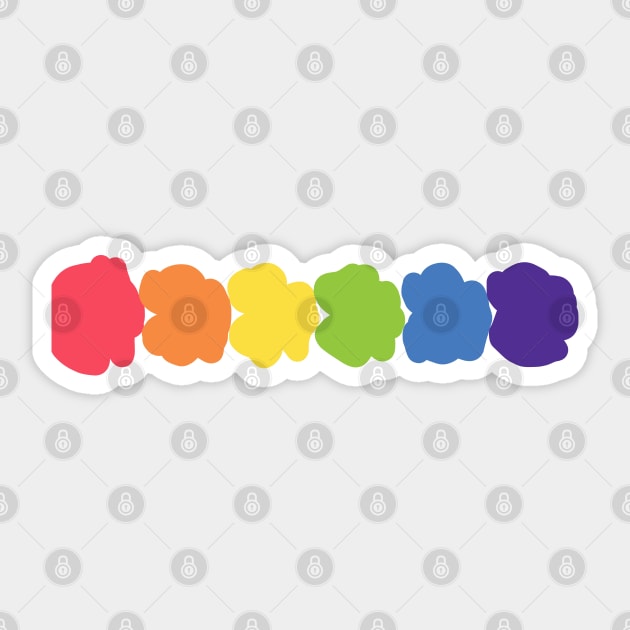 Six Rainbow Colored Blobs - Rainbow - Sticker | TeePublic