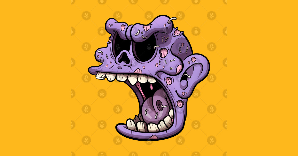 Zombie Head With Maggots - Zombie Head With Maggots - T-Shirt | TeePublic