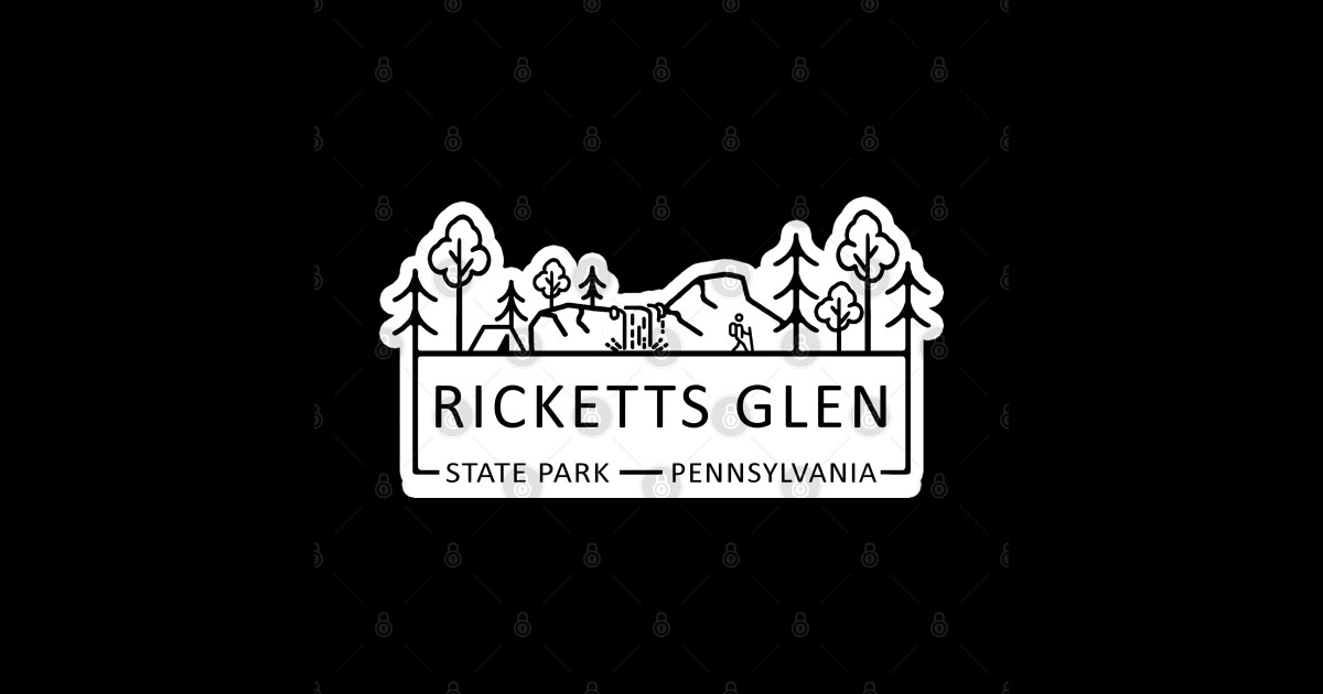 Ricketts Glen State Park Stick Drawing - Ricketts Glen Park - Sticker ...