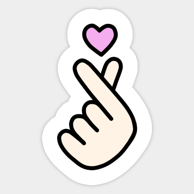 K-POP Finger Heart Design - K Pop - Sticker | TeePublic