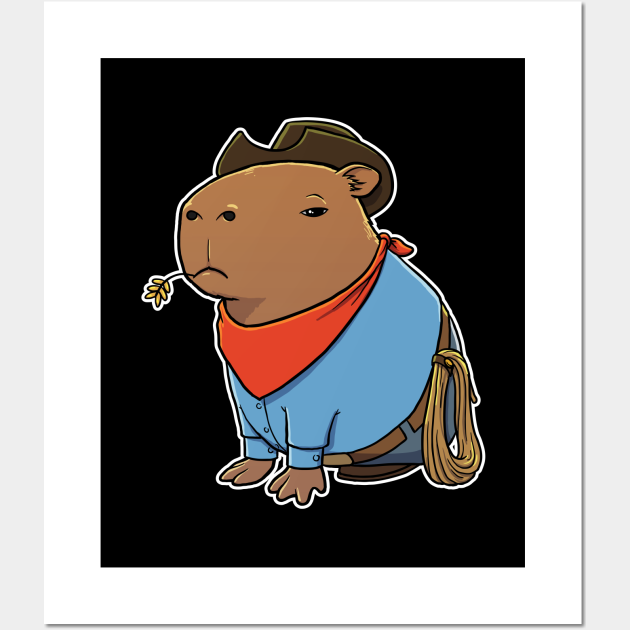 Grumpy Capybara Cowboy - Capybara - Posters and Art Prints | TeePublic