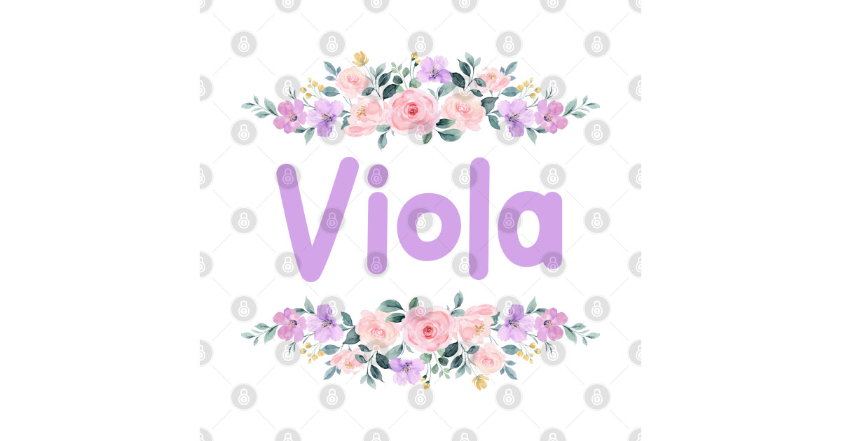 Purple Flower Viola Name Label - Purple Flower Viola Name Label - T ...