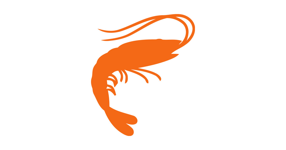 Orange Prawn Silhouette Emoticon - Prawn - T-Shirt | TeePublic