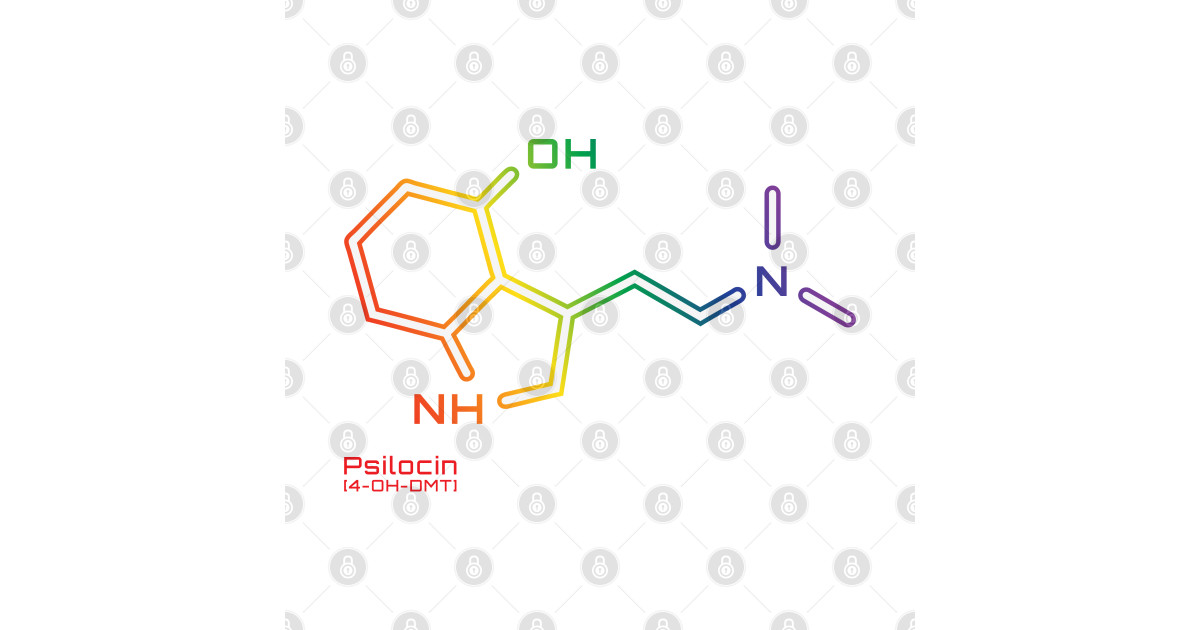 Psilocin Molecule - rainbow design - Psilocin - T-Shirt | TeePublic