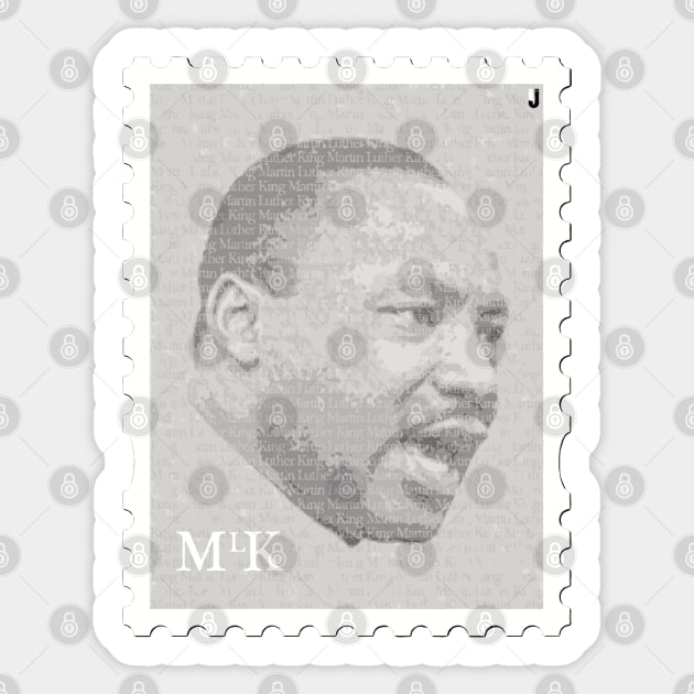 Martin Luther King Jr Stamp - Black - Sticker | TeePublic