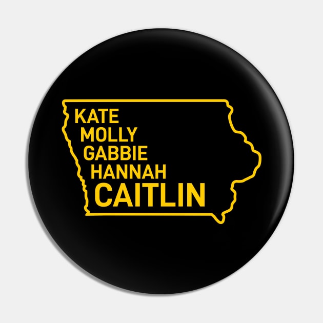 Caitlin Clark Name List - Caitlin Clark - Pin | TeePublic