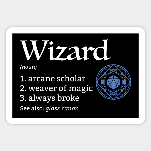 D&D Wizard Class Definition - Wizard Class - Sticker | TeePublic