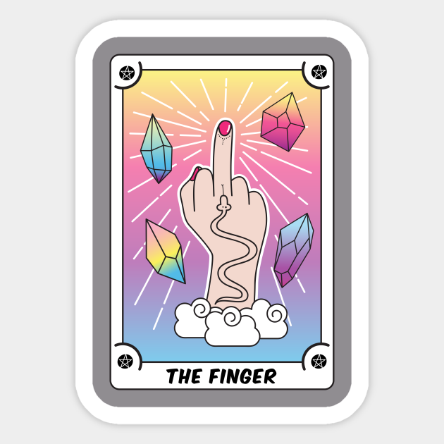 The Finger - Tarot Card - Sticker | TeePublic