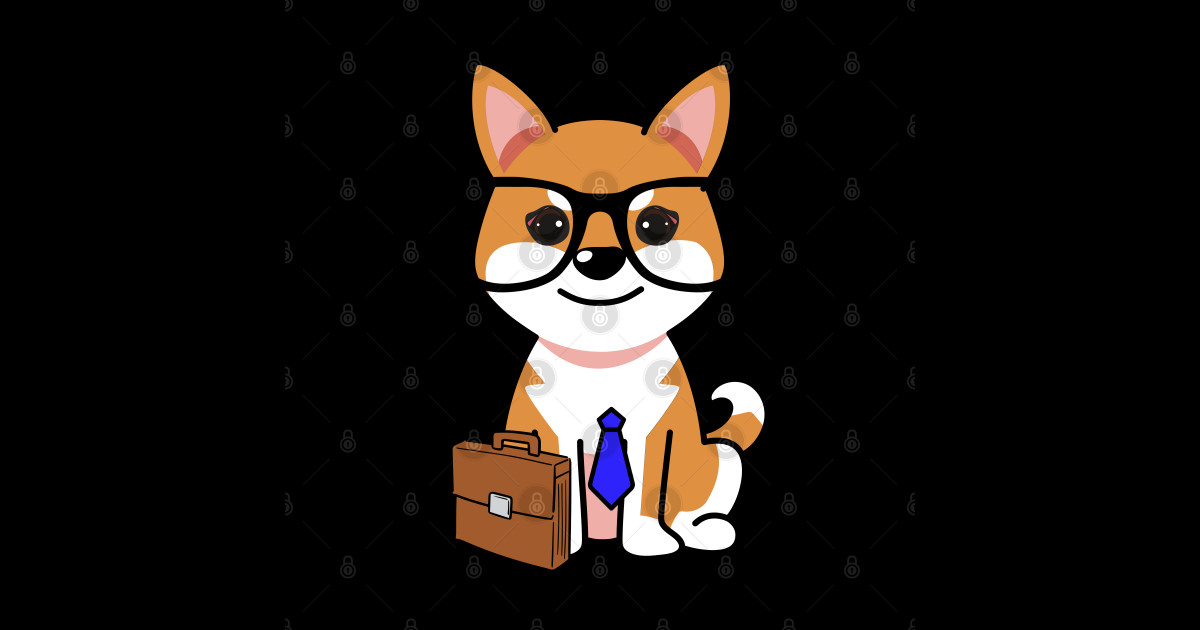Cute Orange Dog is a colleague at work - Shiba Inu - Posters and Art ...