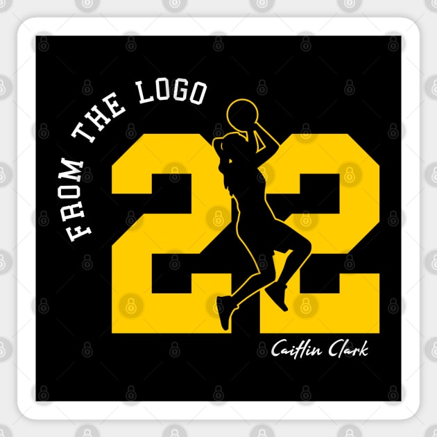 Catlin Clark 22 From The Logo - Caitlin Clark - Sticker | TeePublic