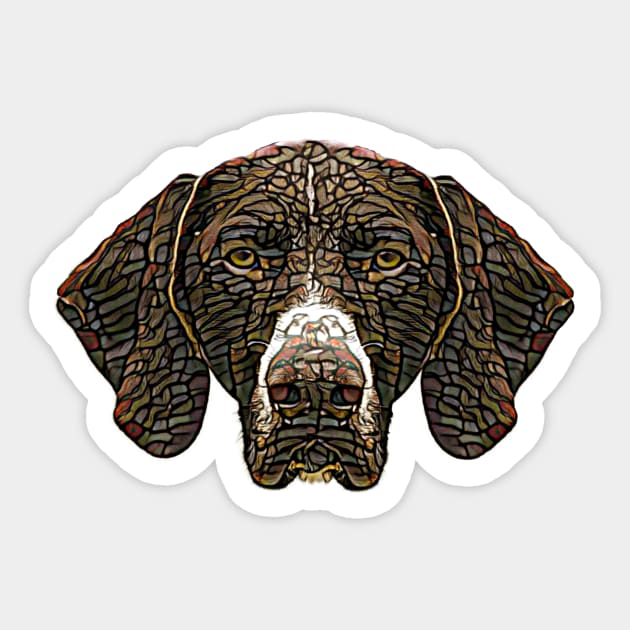 German Shorthaired Pointer Face - German Shorthaired Pointer - Sticker ...