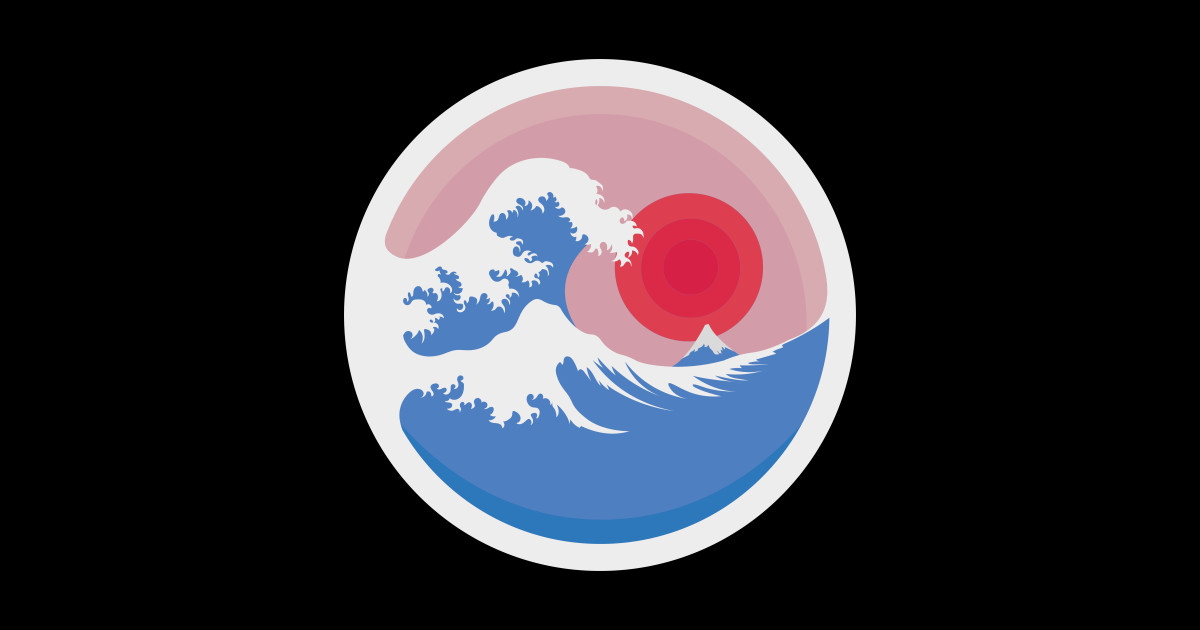 Japanese Wave Symbol - Japanese - Sticker | TeePublic