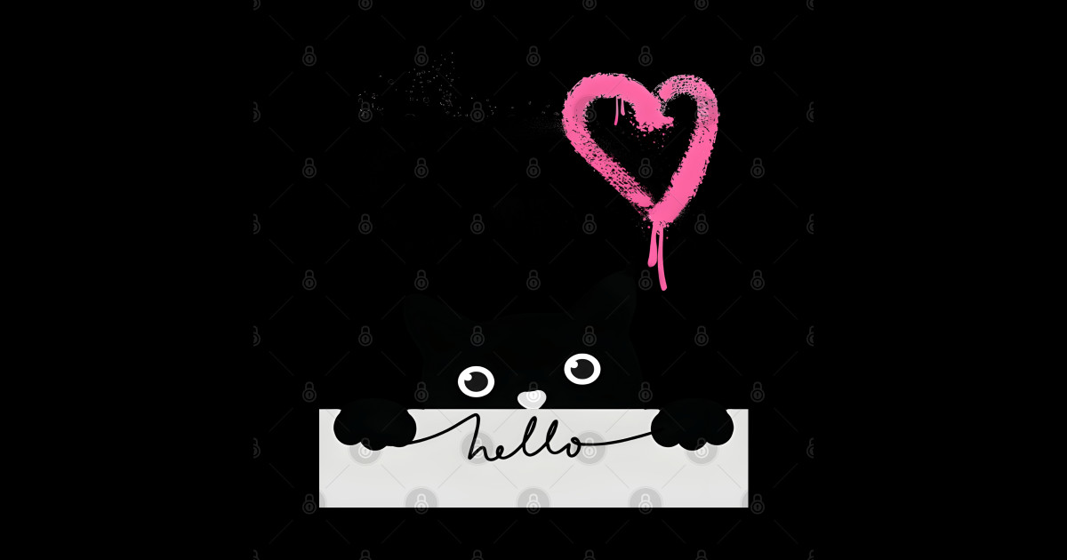 Hello Cat - Funny Cat - Sticker | TeePublic