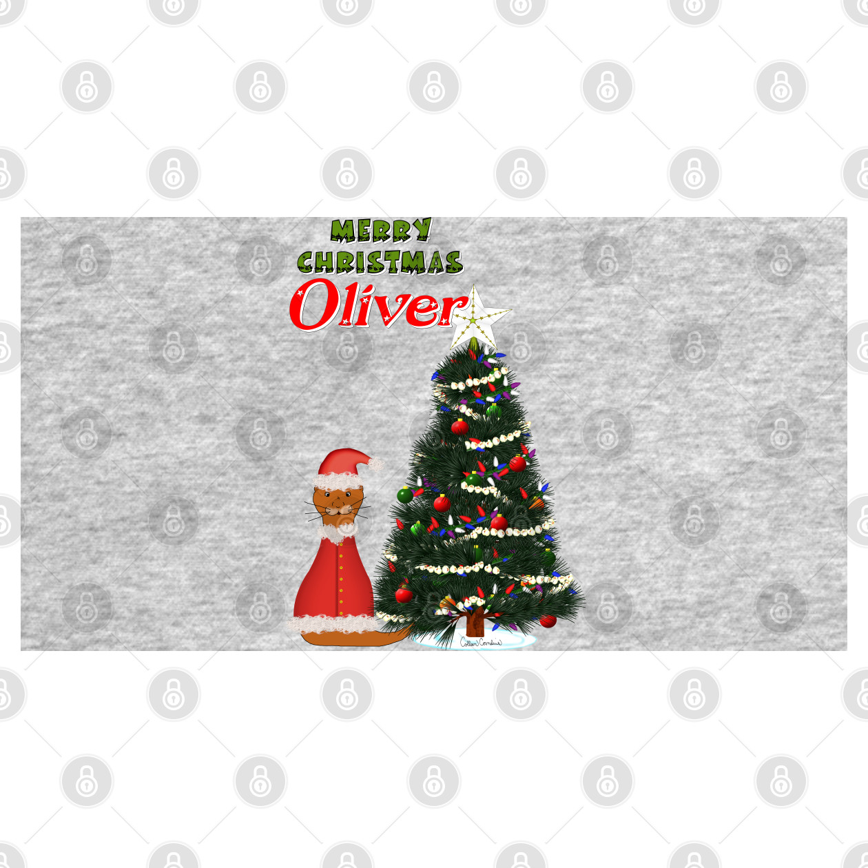Oliver Dressed as Santa by His Christmas Tree - Digital Art - T-Shirt ...