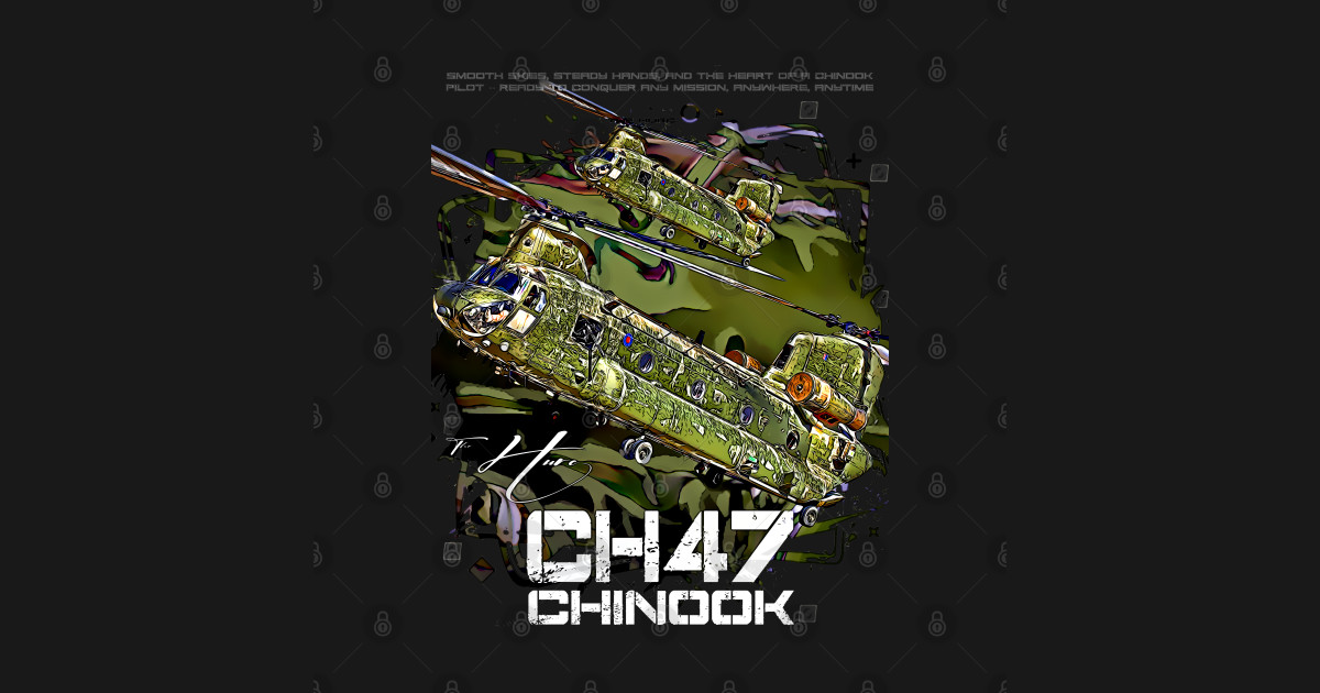 CH-47 Chinook helicopter - Ch 47 Chinook Helicopter - T-Shirt | TeePublic