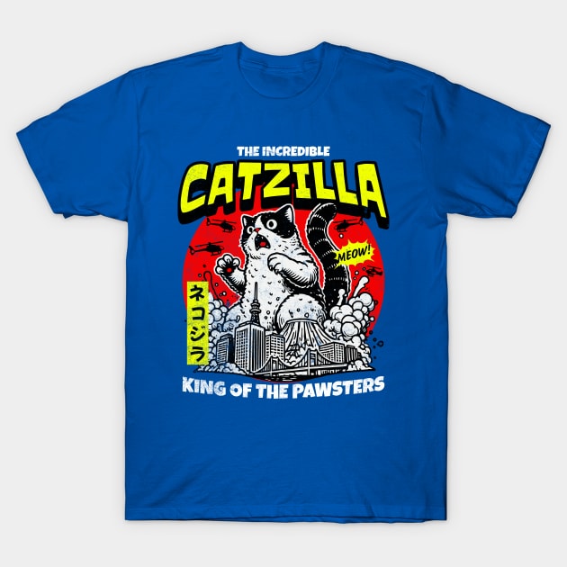Catzilla Giant Japanese Kaiju Cat - Catzilla - T-Shirt | TeePublic