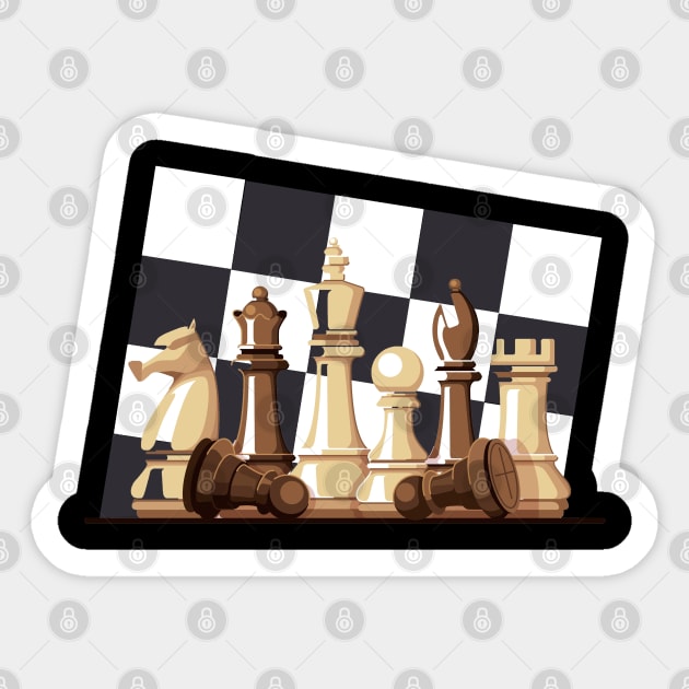 Chess board - Chess Board - Sticker | TeePublic