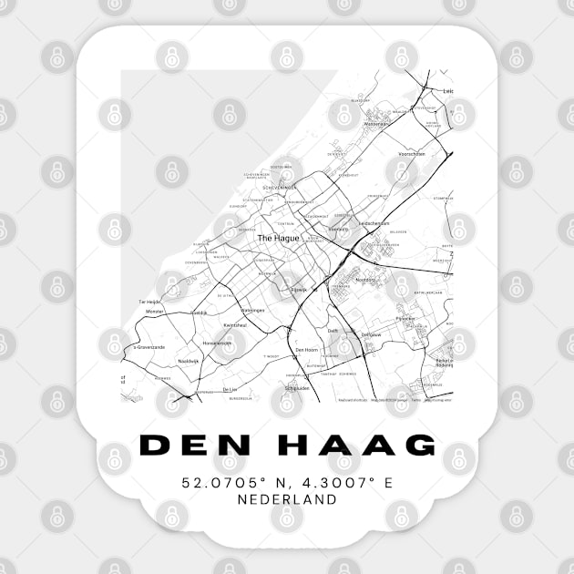 The Hague Minimalist Map Design | Netherlands - Map Design Netherlands ...