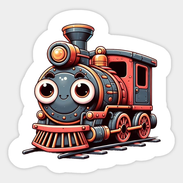 Cute Locomotive - Locomotive - Sticker | TeePublic