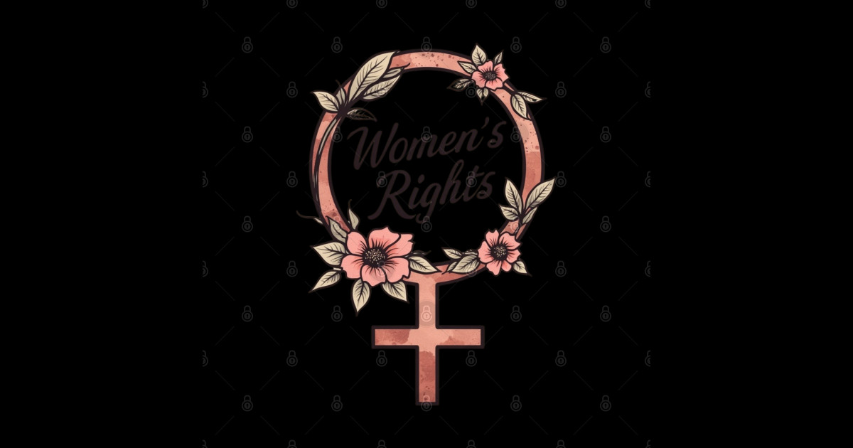 Women's Rights Symbol with Floral Accent – Feminine Empowerment Design ...